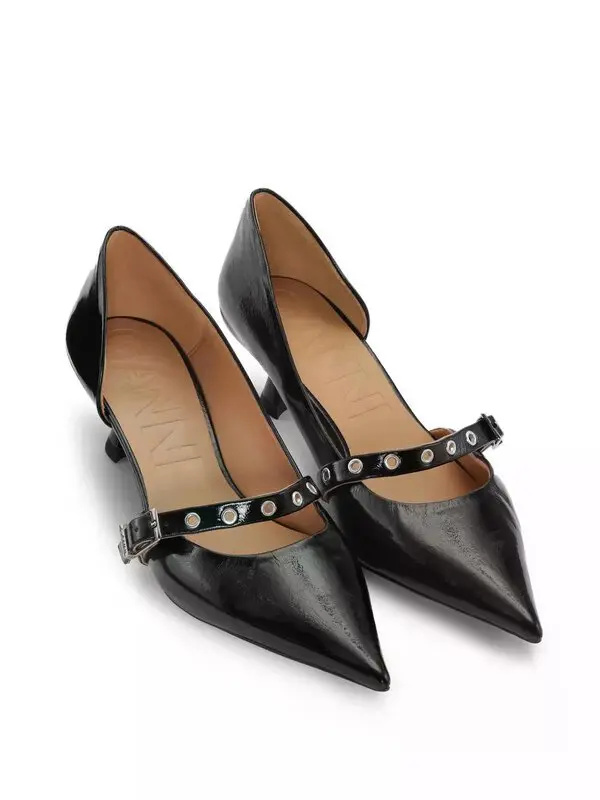 GANNI Eyelet Detail Kitten-heel Pumps