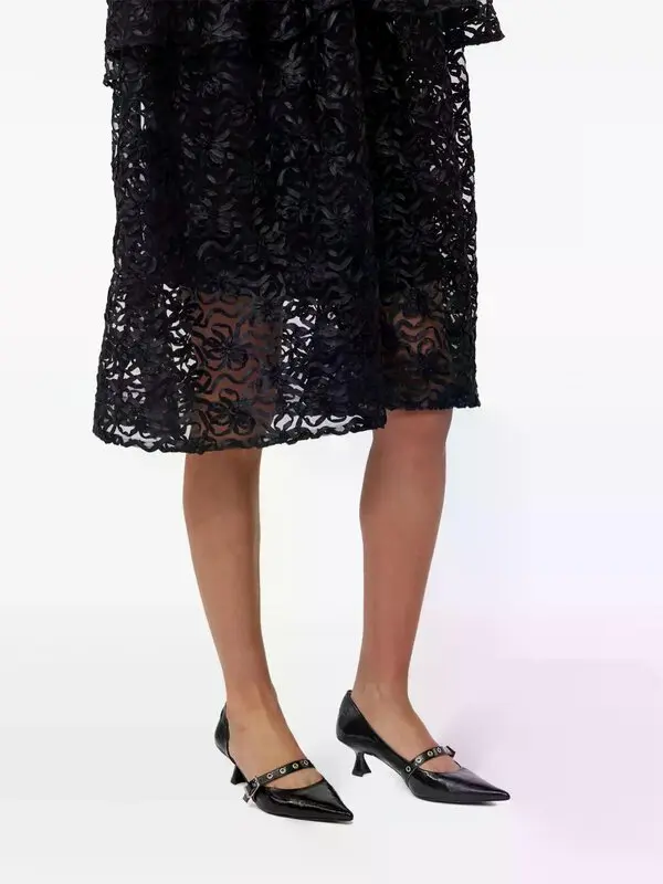 GANNI Eyelet Detail Kitten-heel Pumps