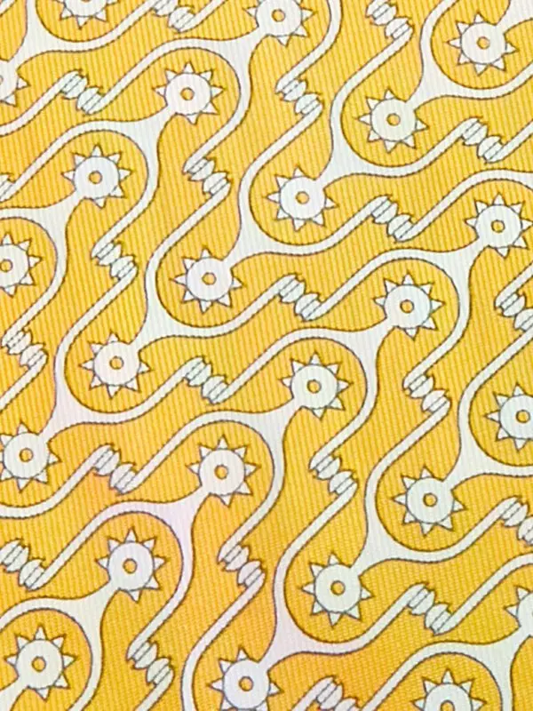 Hermès Geometric Print Silk Neck Tie