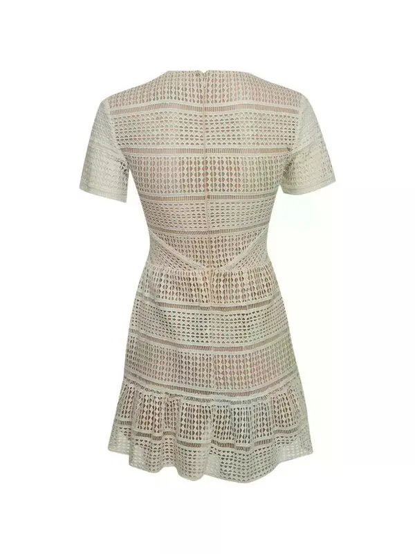 SELF-PORTRAIT Patchwork Guipure Lace Mini Dress