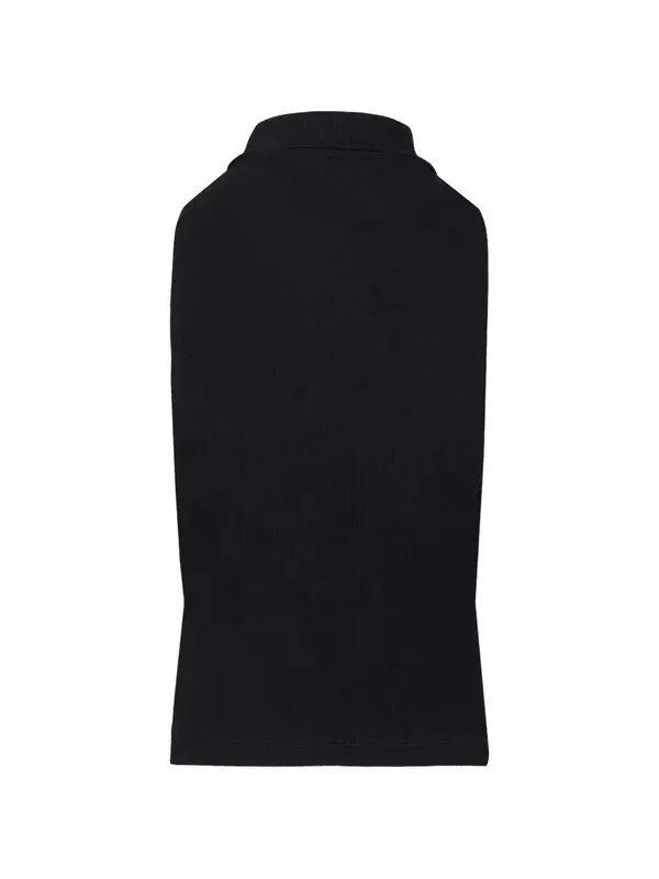 Miu Miu Sleeveless Logo Embroidered Polo Shirt