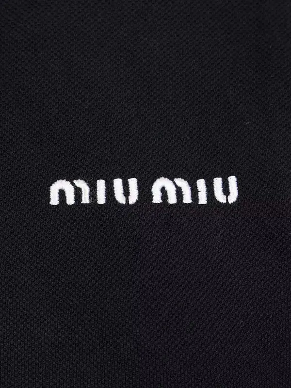 Miu Miu Sleeveless Logo Embroidered Polo Shirt