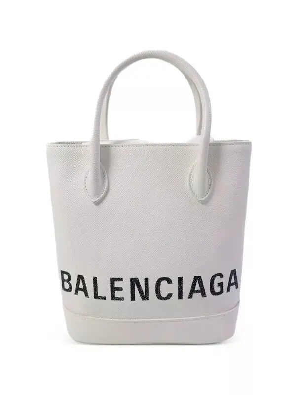 Balenciaga Logo-print Leather Shoulder Bag - White
