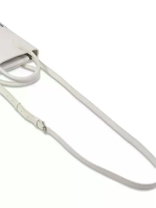 Balenciaga Logo-print Leather Shoulder Bag - White