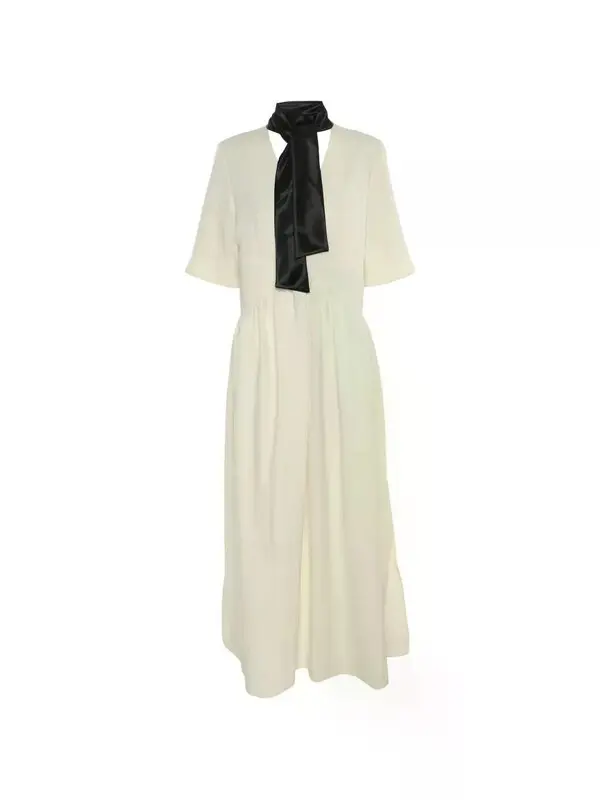 Victoria Beckham Tie-neck Crepe Maxi Dress