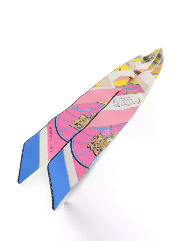 Hermès Twilly Graphic-print Scarf - Pink