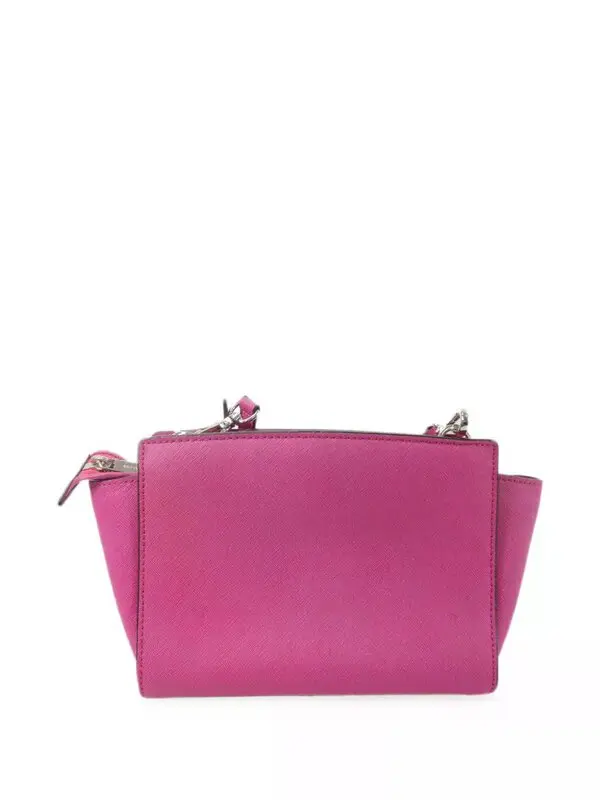 Michael Kors Logo Plaque Leather Shoulder Bag - Pink