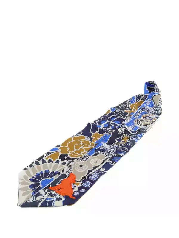 Hermès Twilly Floral-print Scarf - Blue