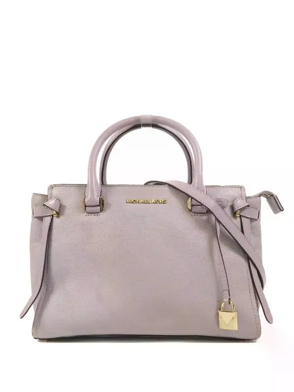 Michael Kors Leather Tote Bag With Top Handles And Adjustable Shoulder Strap