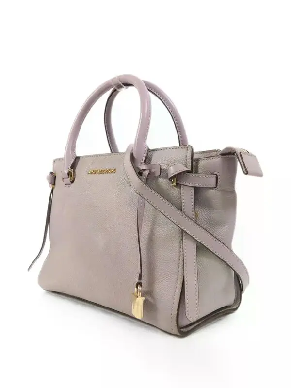 Michael Kors Leather Tote Bag With Top Handles And Adjustable Shoulder Strap