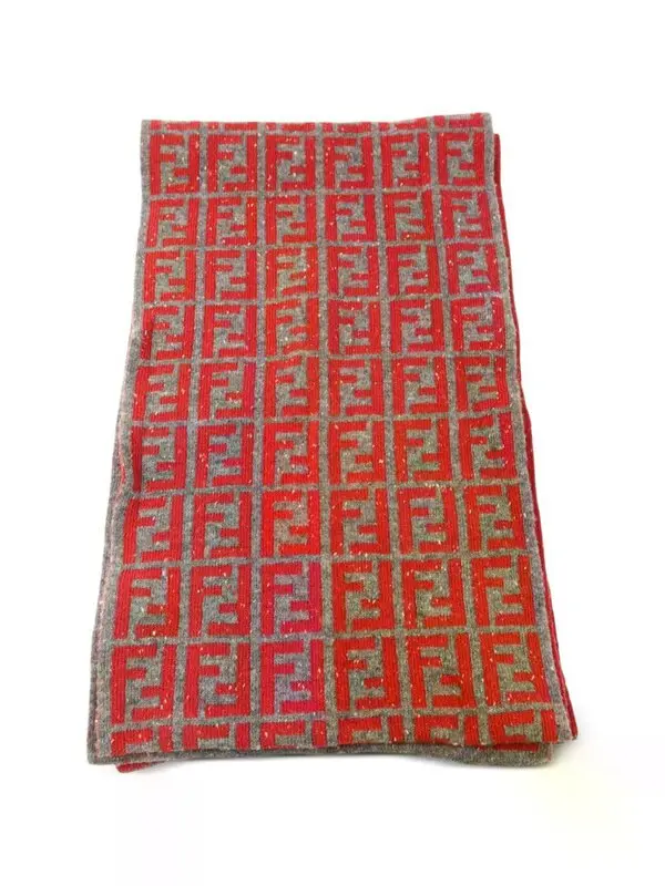 Fendi Zucca Monogram Scarf - Red