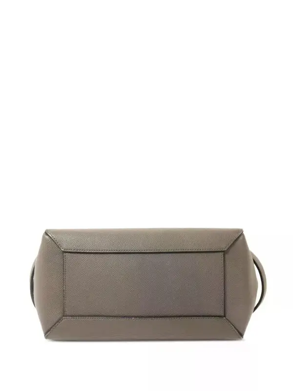 Celine Micro Belt Bag In Grained Leather With Knotted Belt Detail - Grey