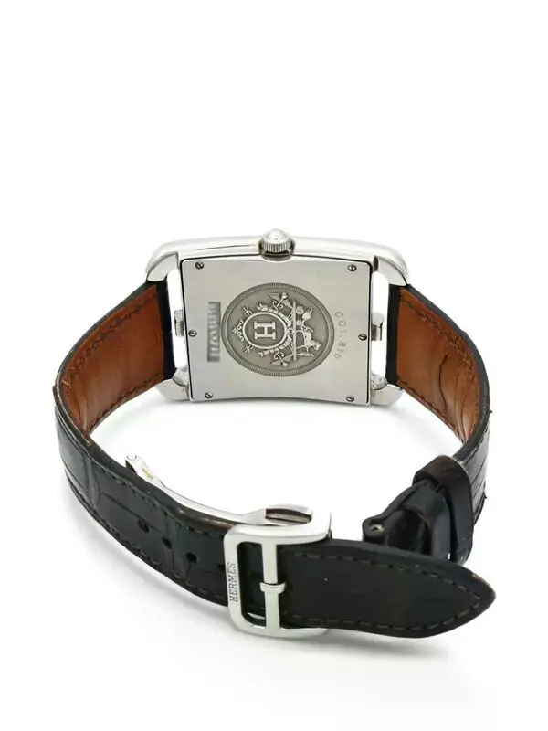 Hermès Cape Cod 33mm Stainless Steel Watch With Black Leather Strap