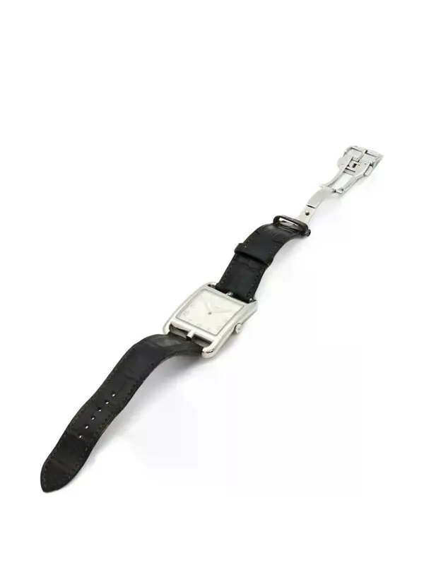 Hermès Cape Cod 33mm Stainless Steel Watch With Black Leather Strap
