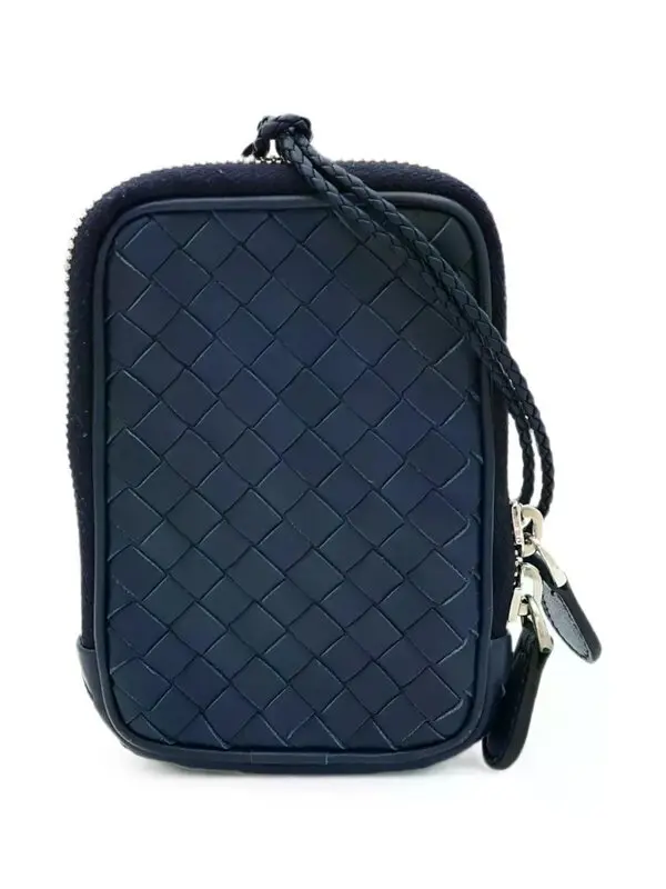 Bottega Veneta Intrecciato Zip-around Pouch - Blue