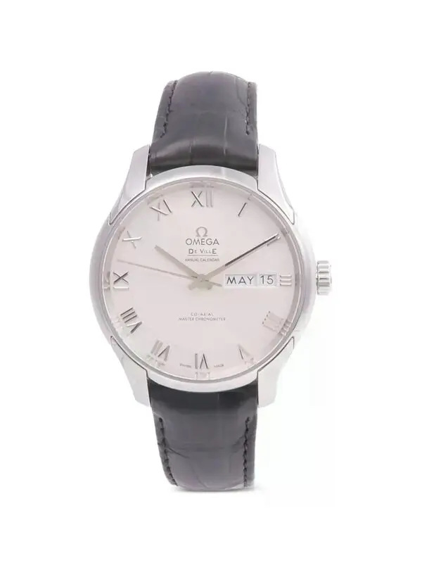Omega De Ville 41mm Automatic Watch With Leather Strap - White
