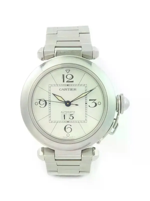 Cartier Pasha C Big Date 35mm Automatic Watch With Dial And Link Bracelet - White