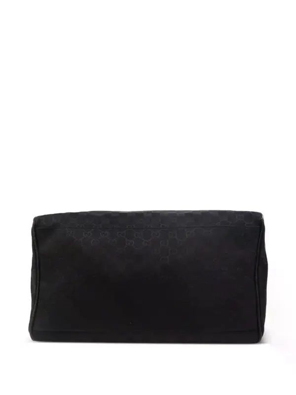 Gucci Gg Canvas Web-stripe Boston Bag - Black