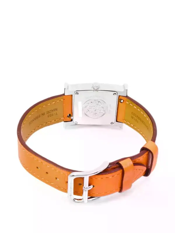 Hermès H Watch 21mm Stainless Steel And Leather - White