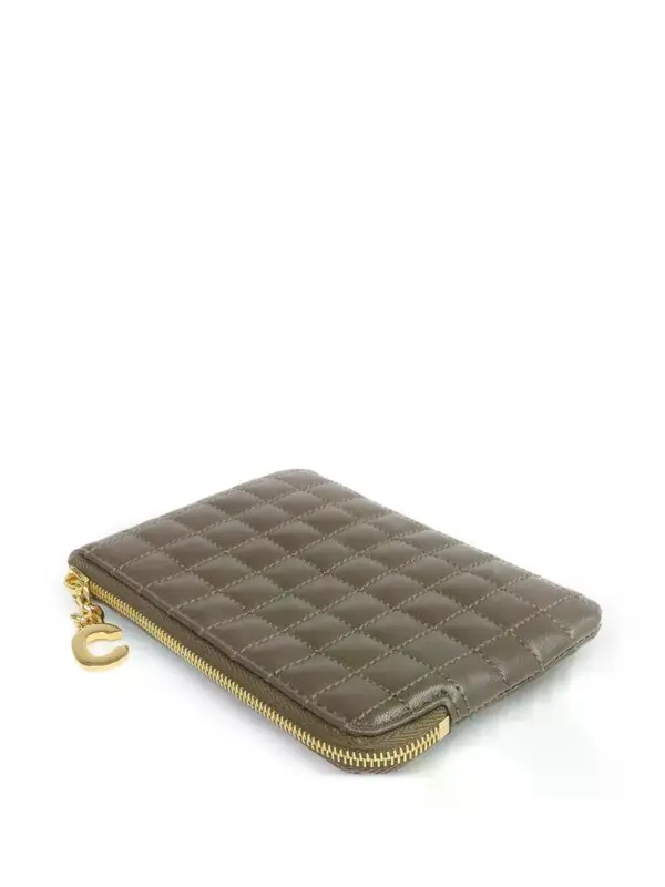Celine Logo-charm Quilted Coin Purse