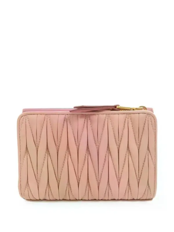 Miu Miu Matelassé Leather Wallet - Pink