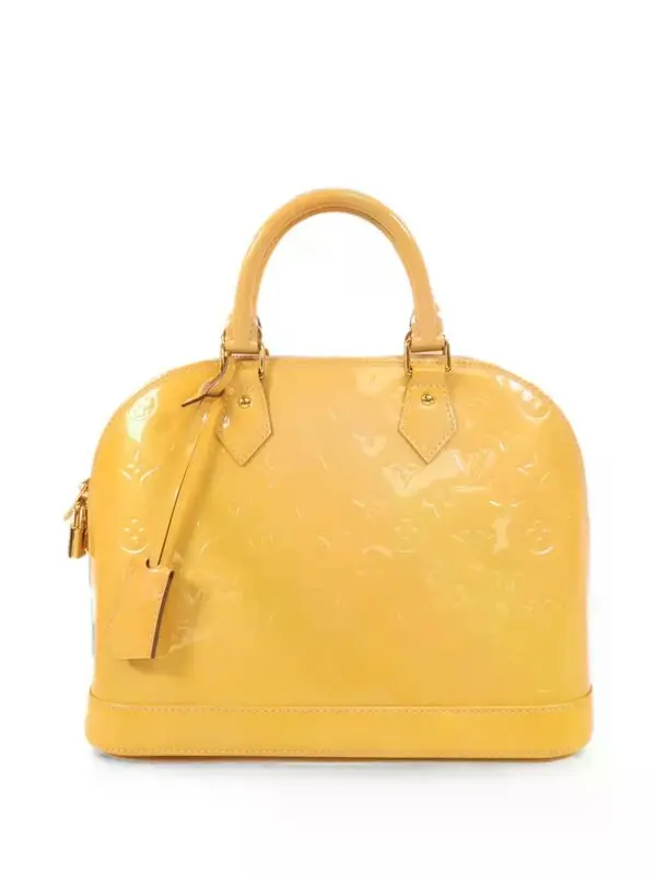 LOUIS VUITTON Monogram Vernis Alma Pm Tote Bag - Yellow