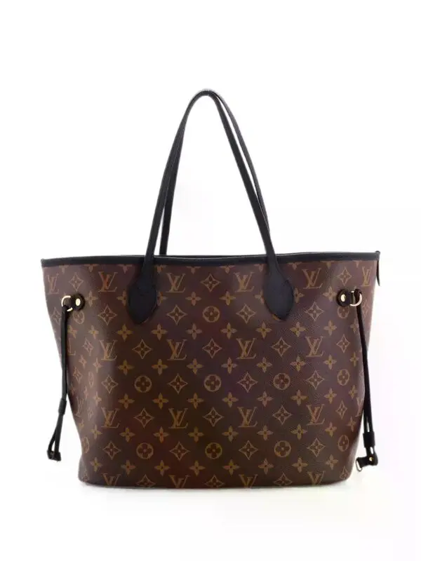 LOUIS VUITTON Neverfull Mm Monogram Canvas And Leather Tote Bag - Black