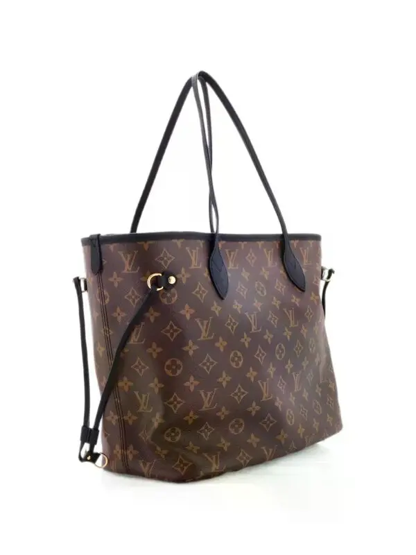 LOUIS VUITTON Neverfull Mm Monogram Canvas And Leather Tote Bag - Black