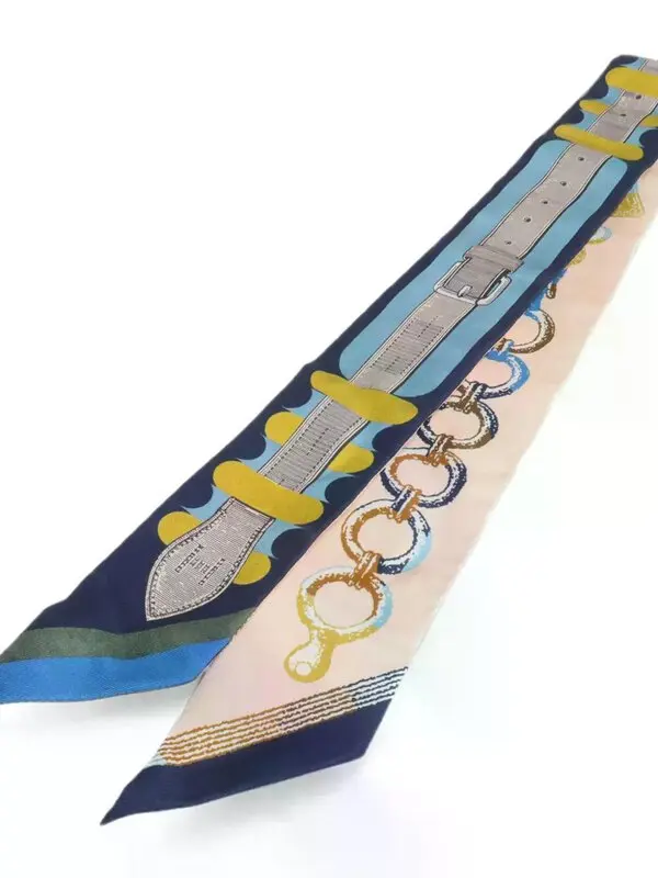 Hermès Silk Print Scarf - Blue
