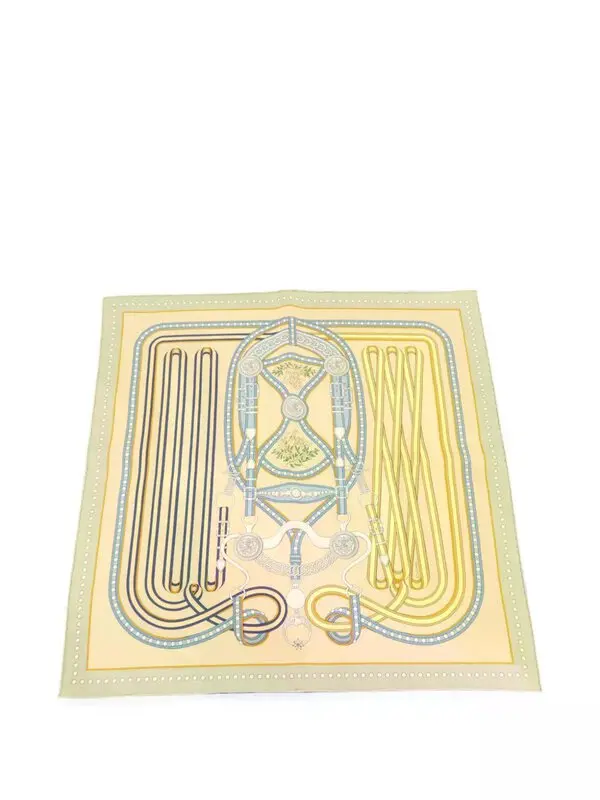 Hermès Equestrian-print Silk Scarf - Green