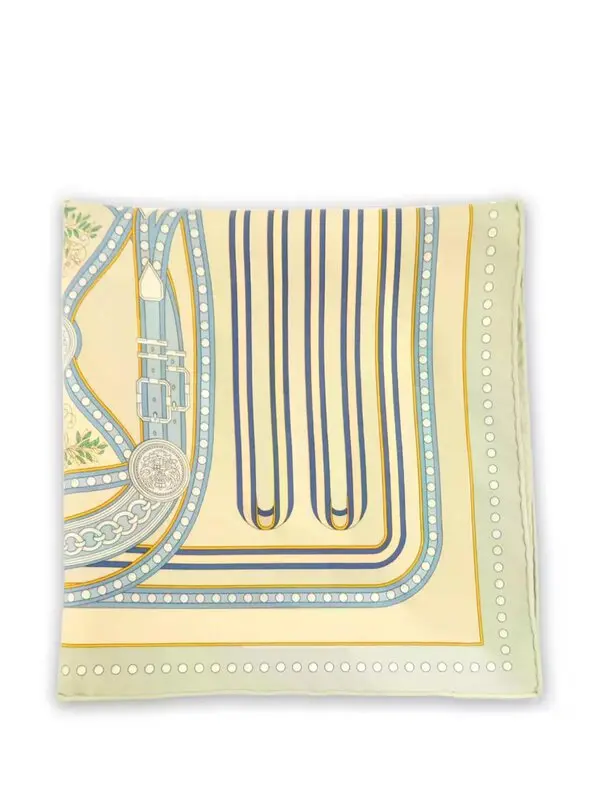 Hermès Equestrian-print Silk Scarf - Green
