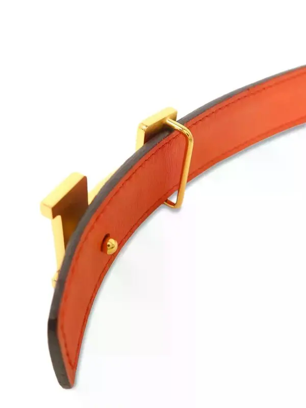 Hermès H-buckle Leather Belt - Purple