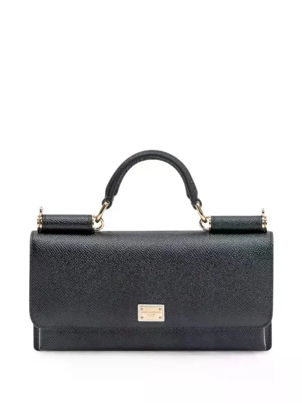Dolce & Gabbana Logo Plaque Leather Mini Bag - Black