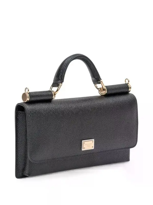 Dolce & Gabbana Logo Plaque Leather Mini Bag - Black
