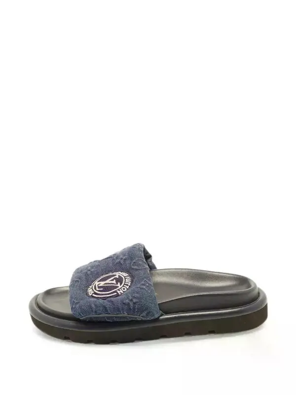 LOUIS VUITTON Monogram Denim Pool Pillow Sandals