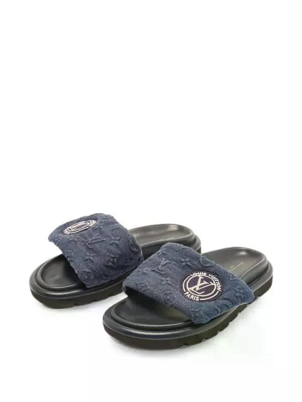 LOUIS VUITTON Monogram Denim Pool Pillow Sandals