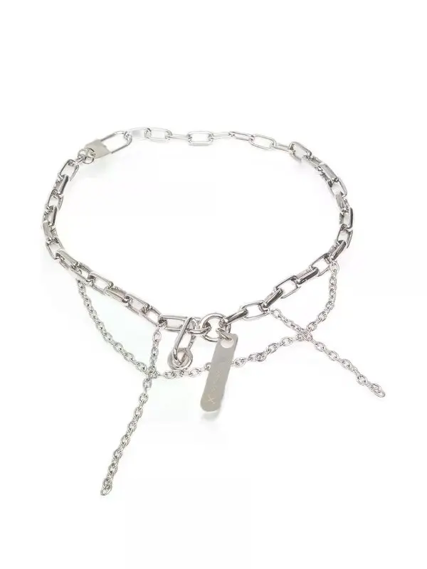 VITALY Tone Layered Cable-link Chain Necklace With Padlock Clasp - Silver