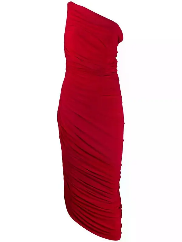 Norma Kamali Asymmetrical Ruched Dress