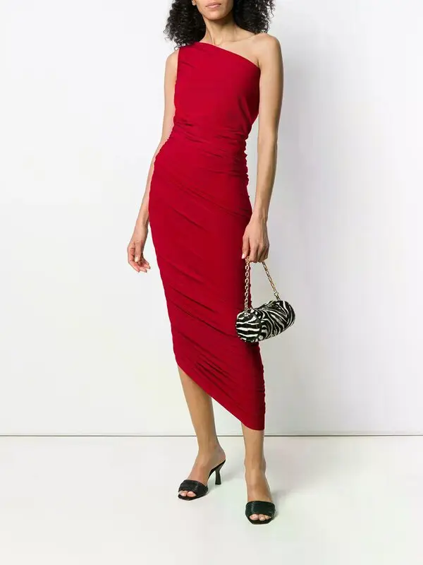 Norma Kamali Asymmetrical Ruched Dress