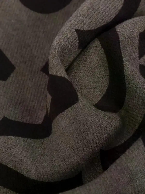 FERRAGAMO Monogram-print Fringed-edge Scarf