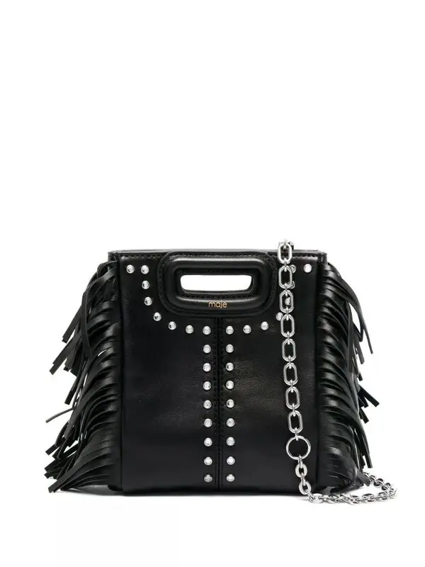 Maje M Fringed Leather Mini Bag
