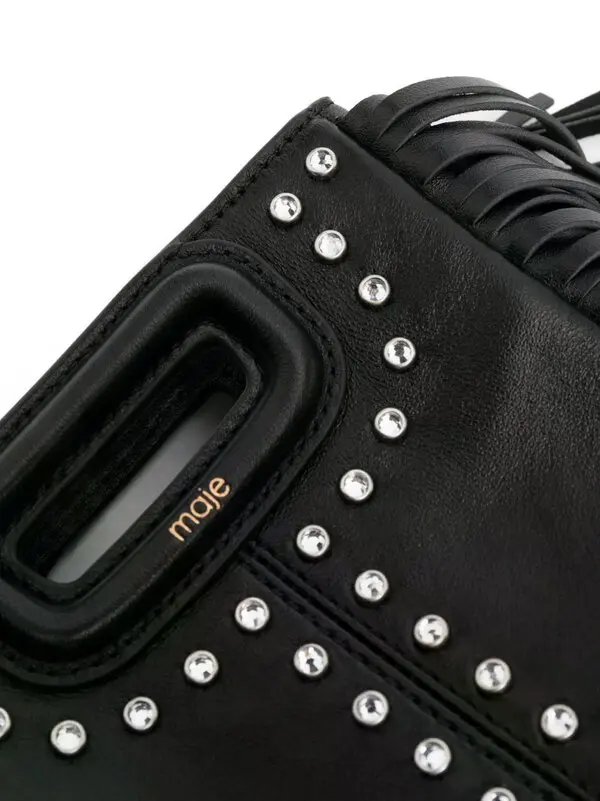 Maje M Fringed Leather Mini Bag