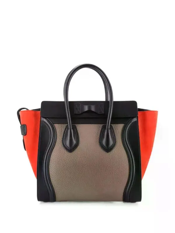 Celine Tricolor Leather Micro Tote Bag - Black