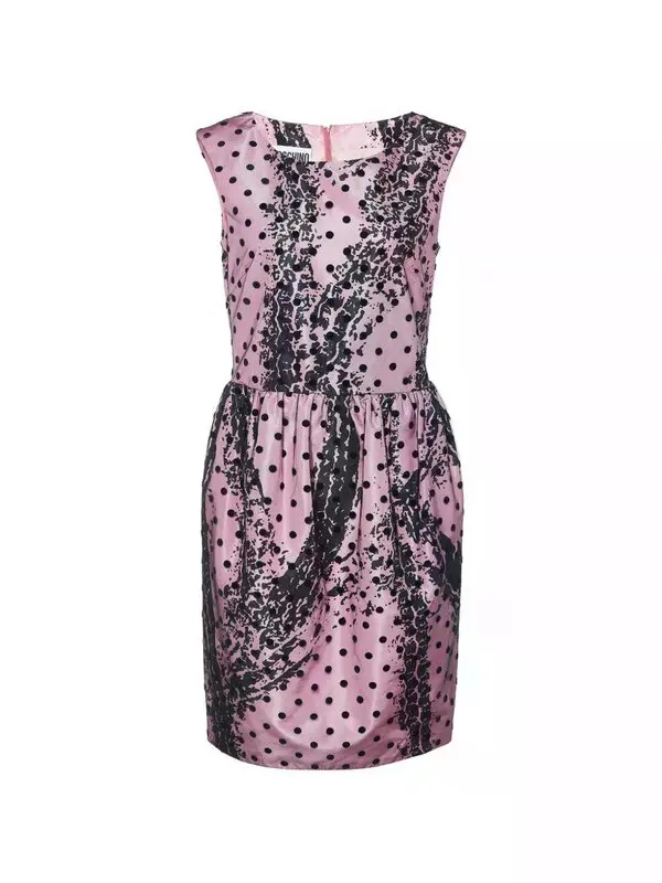 Moschino Sleeveless Polka Dot Midi Dress