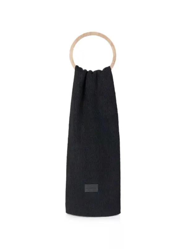 Michael Kors Logo-patch Ribbed-knit Scarf