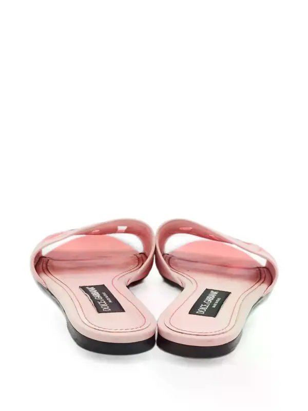 Dolce & Gabbana Logo Leather Slides