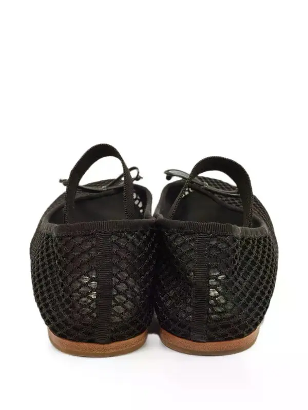 Miu Miu Mesh Ballet Flats With Bow Detail