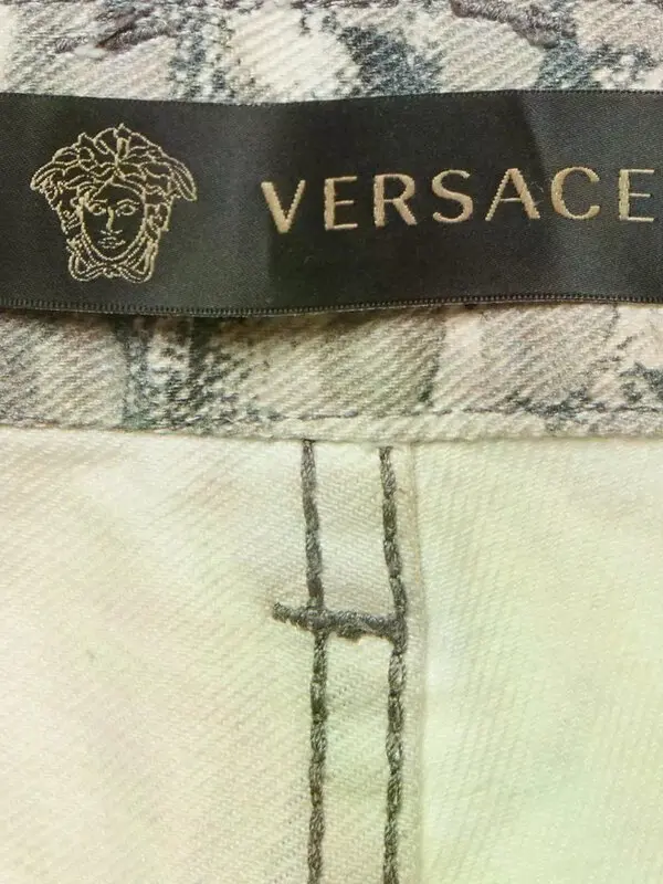Versace Abstract Brushstroke Print Straight Leg Jeans