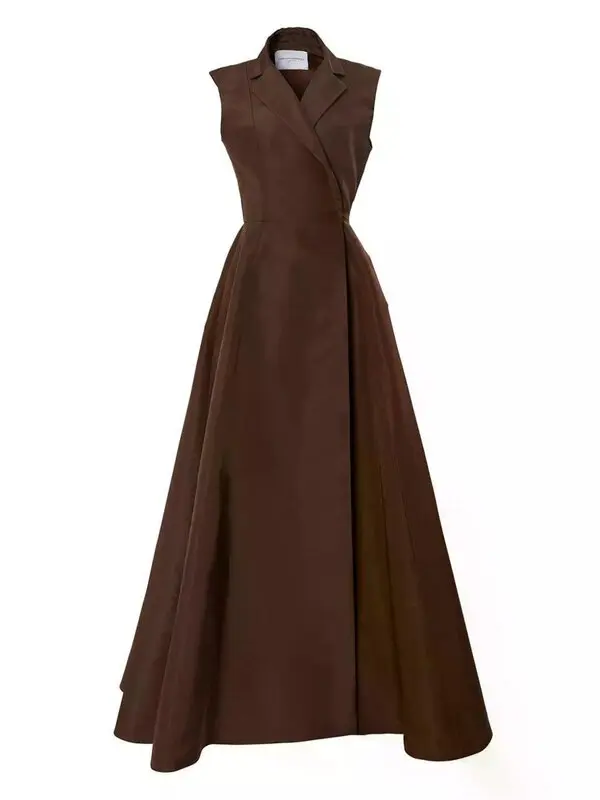 Carolina Herrera Silk Trench Gown - Brown