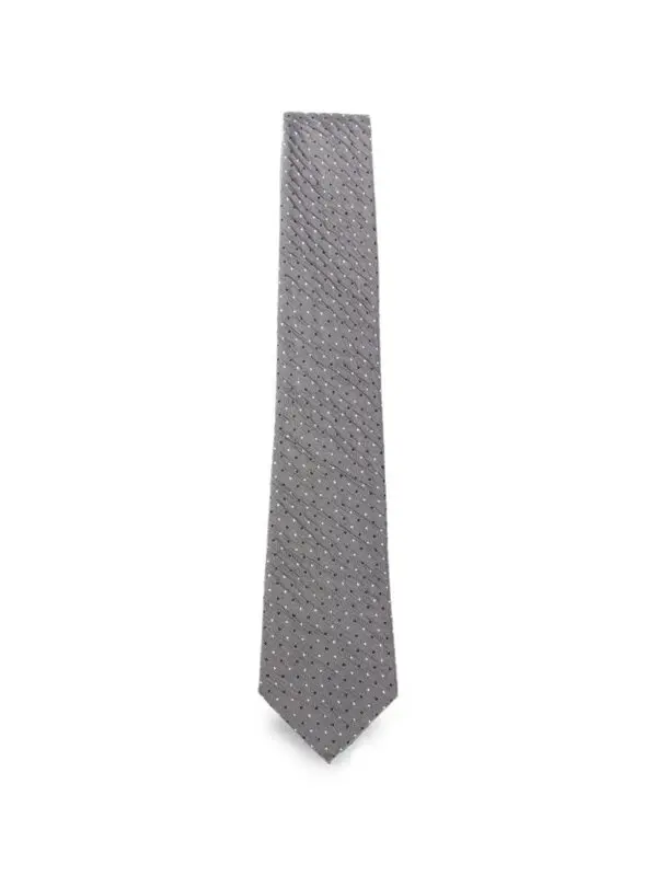Emporio Armani Polka-dot Diagonal Stripe Neck Tie - Grey